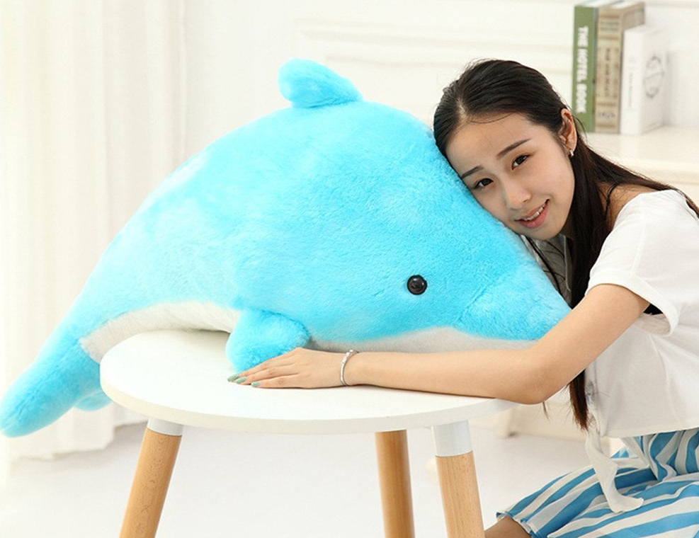 Blue Dolphin Stuffed Animal Plush Toy Pillow Gift For Kids And Adult ...